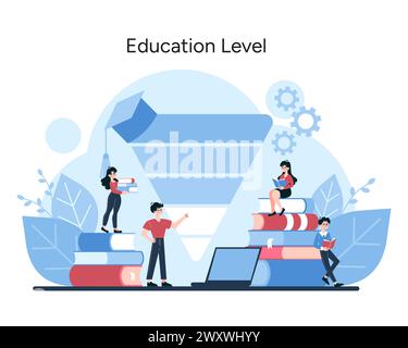 Education Level segmentation. Illustration portrays the significance of ...