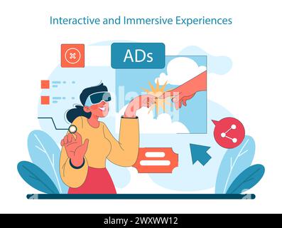 Interactive and Immersive Experiences concept. Engaging users with ...
