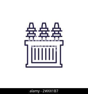 Outline Electric transformer substation. Power grid substation - vector ...
