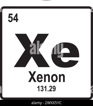 Xe Xenon Chemical Element Periodic Table. Single element vector ...