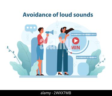 Noise Reduction Concept. An instructive vector illustration showing ...