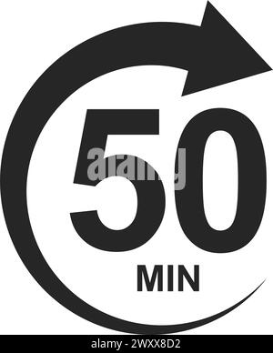 Stopwatch countdown icon. Number fifty five. Timer measurement tool ...