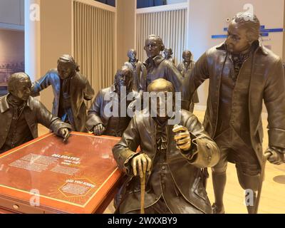Bronze statues of the Founding Fathers in Signers' Hall at the National ...