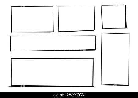 Rectangle frame cadre, edge grunge border, text box textured isolated ...