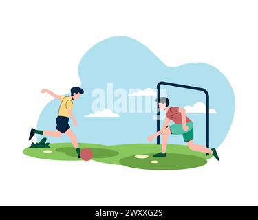 couple in the field characters vector illustration design Stock Vector ...
