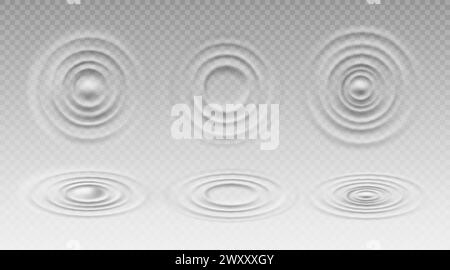 Ripple water circles. Concentric waves on transparent water from ...
