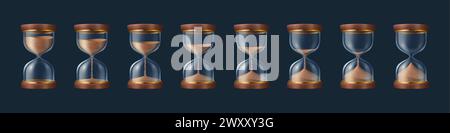 Hourglass animation sprite sheet. Glass clock with falling sand ...