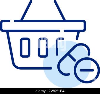 Medical basket icon. Outline medical basket vector icon color flat ...