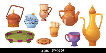 saudi arabic tea pot cartoon vector illustration Stock Vector Image ...