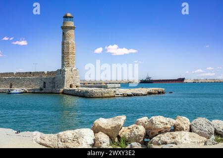 Iconic Egyptian Lighthouse at Old Venetian Port of Rethymno, Crete ...