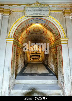 The vast crypt under the main altar, built by Luigi Carimini in 1869-71 ...