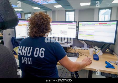 Nice, Nice University Hospital (south-eastern France): control room of ...