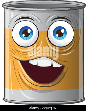Colorful vector illustration of animated tin cans Stock Vector Image ...