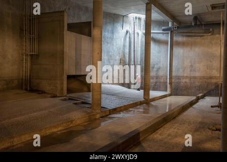 Inspection of a stormwater basin. Retention basins are used to manage ...