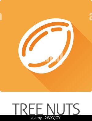 Tree Nut Almond Food Allergen Allergy Icon Concept Stock Vector Image ...
