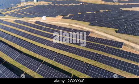 The Wind turbines and Electrum solar park in Taurage, Lithuania Stock ...