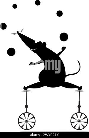 Mouse juggling, illustration, vector on white background Stock Vector ...