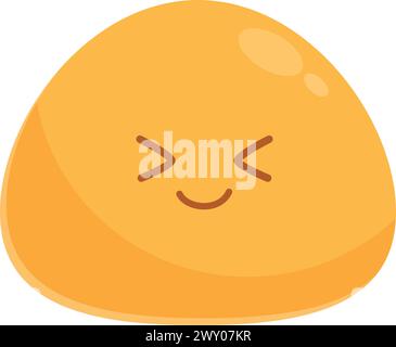Funny mochi character icon cartoon vector. Korean meal. Animation snack ...