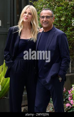 Alessia Marcuzzi und Carlo Conti beim Photocall zur 69. Verleihung der ...