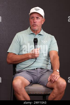 Captain Phil Mickelson of HyFlyers GC on the first green during the ...
