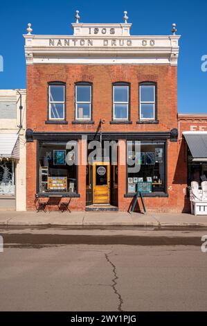 Nanton, Alberta - March 30, 2024: Old brick storefront in downtown ...