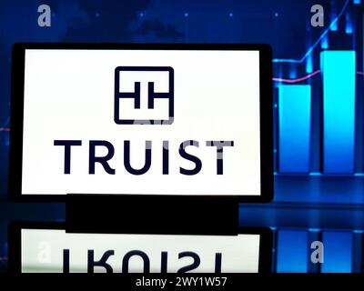 In this photo illustration, a Truist Financial Corporation logo seen ...