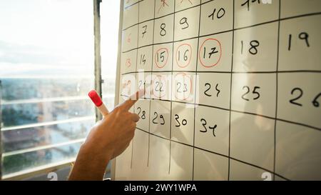 Marking Dates On A Calendar board Stock Photo - Alamy