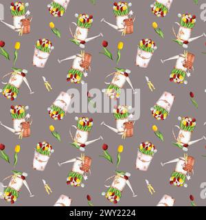 Hand drawn watercolor seamless repeated pattern with autumn yellow ...