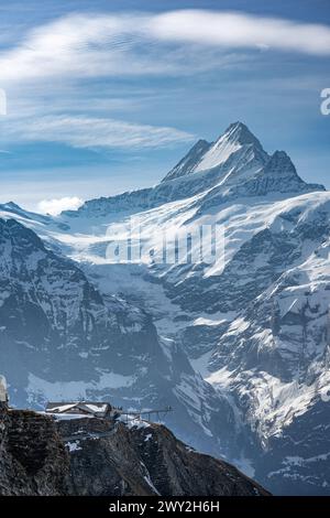 Wetterhorn and Mattenberg in spring, Grindelwald, Berner Oberland ...