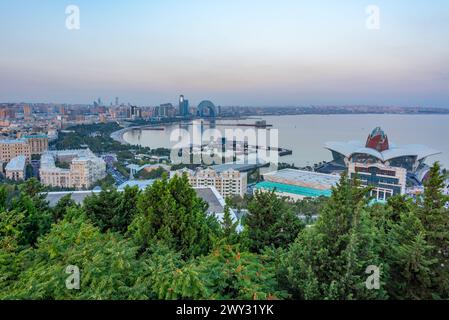 Panorama view of Baku during sunset in Azerbaijan Stock Photo - Alamy