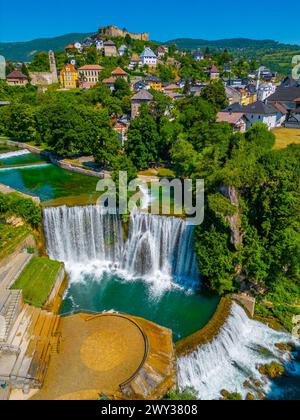 Panorama of Bosnian town Jajce Stock Photo - Alamy