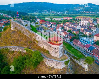 Sunset panorama of Doboj fortress in Bosnia and Herzegovina Stock Photo ...