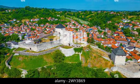Tesanj castle and surrounding cityscape in Bosnia and Herzegovina Stock ...