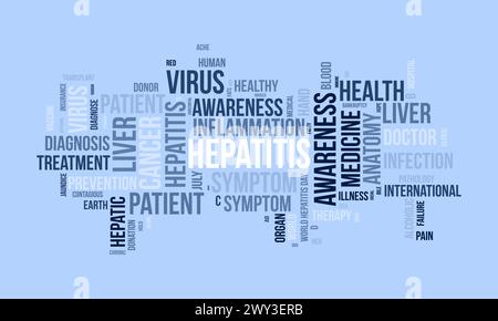 Hepatitis word cloud template. Health and Medical awareness concept ...