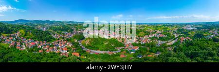 Tesanj castle and surrounding cityscape in Bosnia and Herzegovina Stock ...