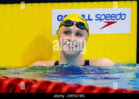 Amelie Blocksidge after the Women's 400m Freestyle on day four of the ...