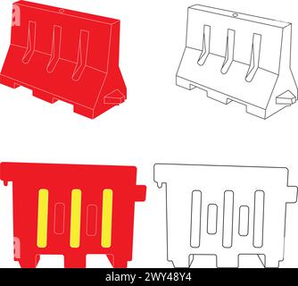 Concrete road divider icon vector illustration symbol design Stock ...