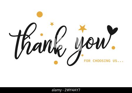 Thank You lettering, beautiful hand inscription with flowers watercolor ...