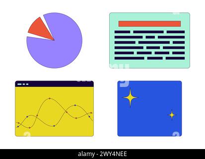 Infographic web pages 2D linear cartoon objects set Stock Vector Image ...
