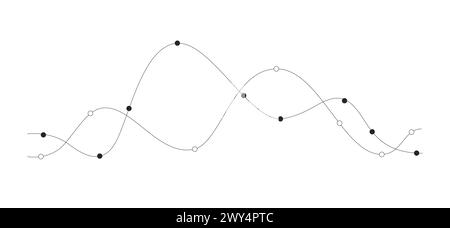 Graph trends waveform black and white 2D line cartoon object Stock ...