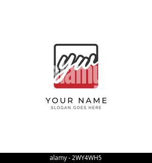 yw y w alphabet letter logo icon combination design with rainbow color ...