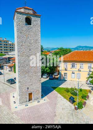 Panorama of Sahat kula tower in capital of Montenegro Podgorica Stock ...