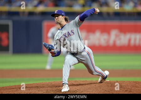 Texas Rangers pitcher Jacob Latz throws against the Detroit Tigers in ...