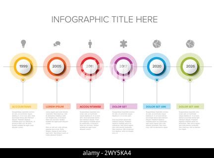 Vector multipurpose simple light progress timeline steps template with ...