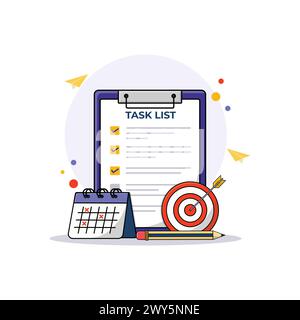 Vector illustration of a checklist with tick marks symbolizing ...