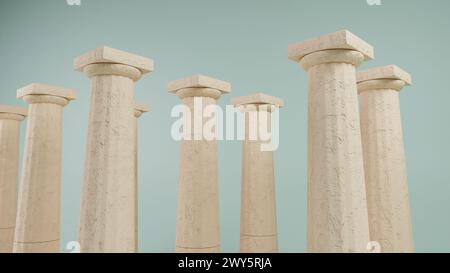 Alignment of Elegance: The Classical Column Collection Stock Photo - Alamy