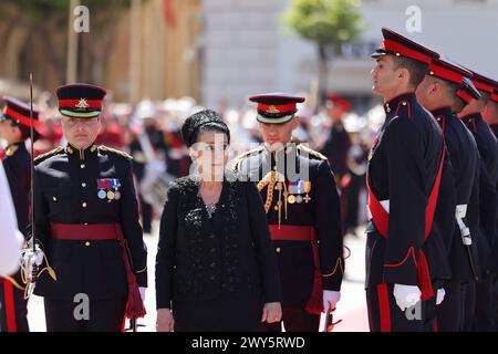 Malta s President-Elect Myriam Spiteri Debono C walks to the Grand ...