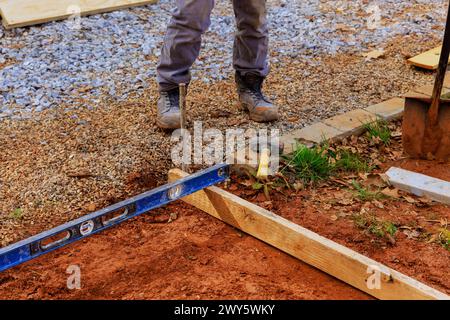 Production of concrete foundation formwork using removable timbers ...