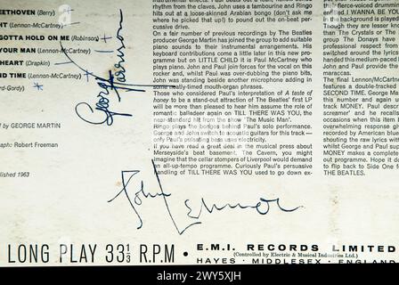 Fake autograph. With the Beatles LP record cover 'signed' by all four ...