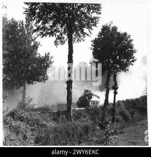 THE ATTACK ON MONT PINCON - A Sherman tank with 17 pounder gun takes up ...
